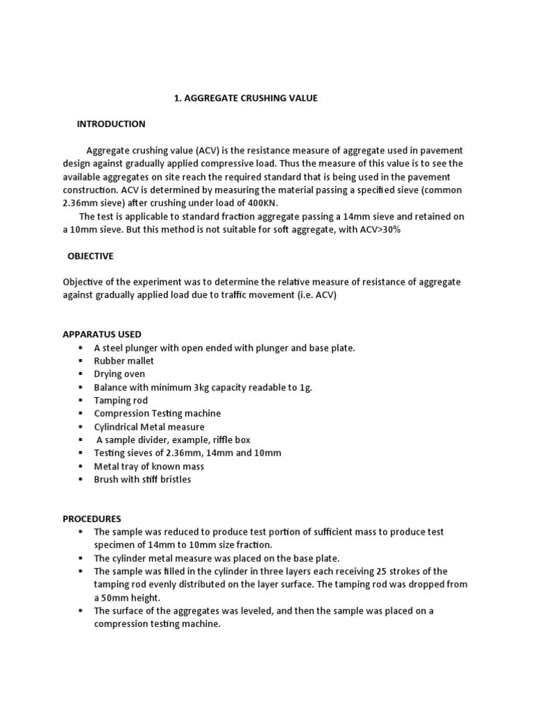 ACV TFV and AIV | PDF | Construction Aggregate | Percentage