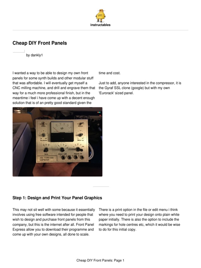 Cheap DIY Front Panels: Step 1: Design and Print Your Panel Graphics ...