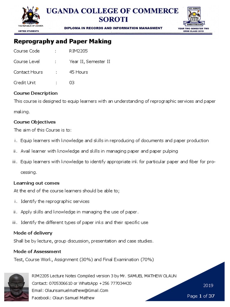 2 NEW Reprography and Paper Making PDF | PDF | Microform | Pulp (Paper)