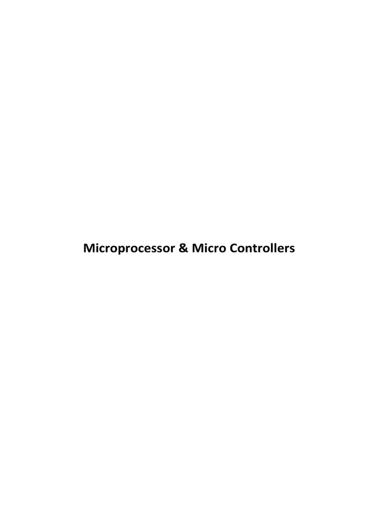 Microprocessor Basics | PDF