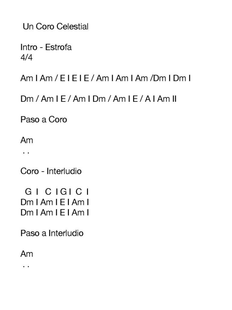 Acordes Un Coro Celestial | PDF | Estudios de idiomas extranjeros | Arte
