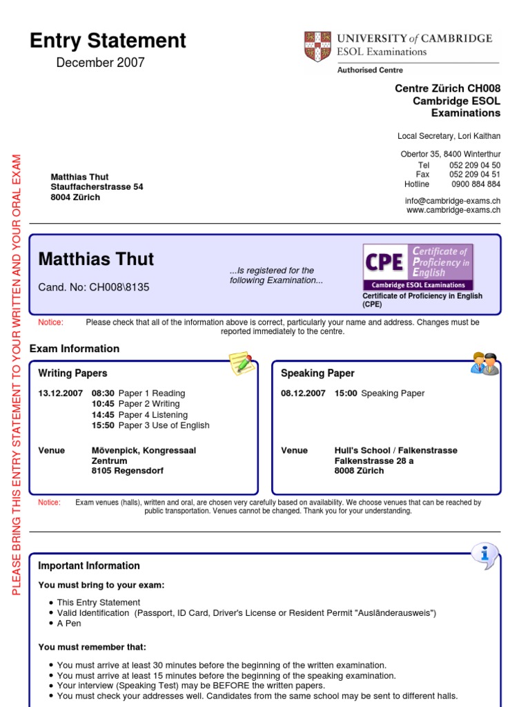 Entry Statement | PDF | Business
