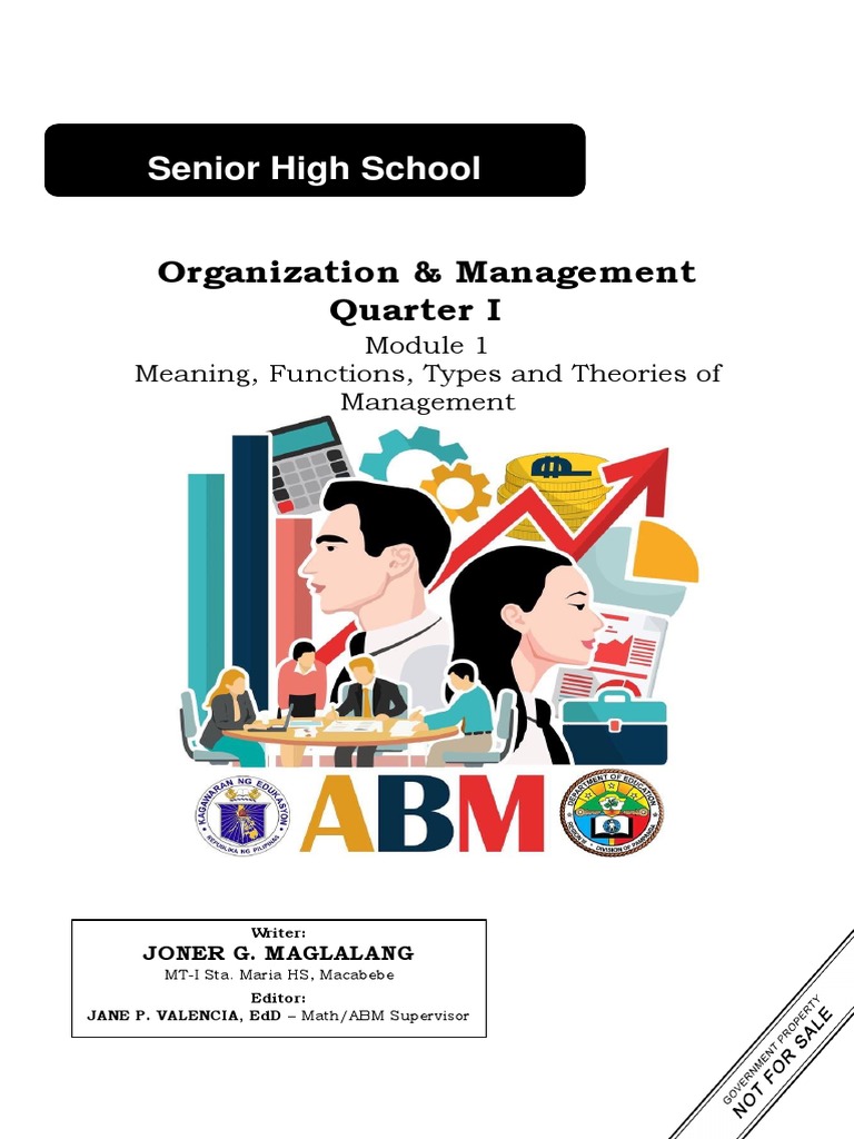 Senior High School: Organization & Management Quarter I | PDF ...