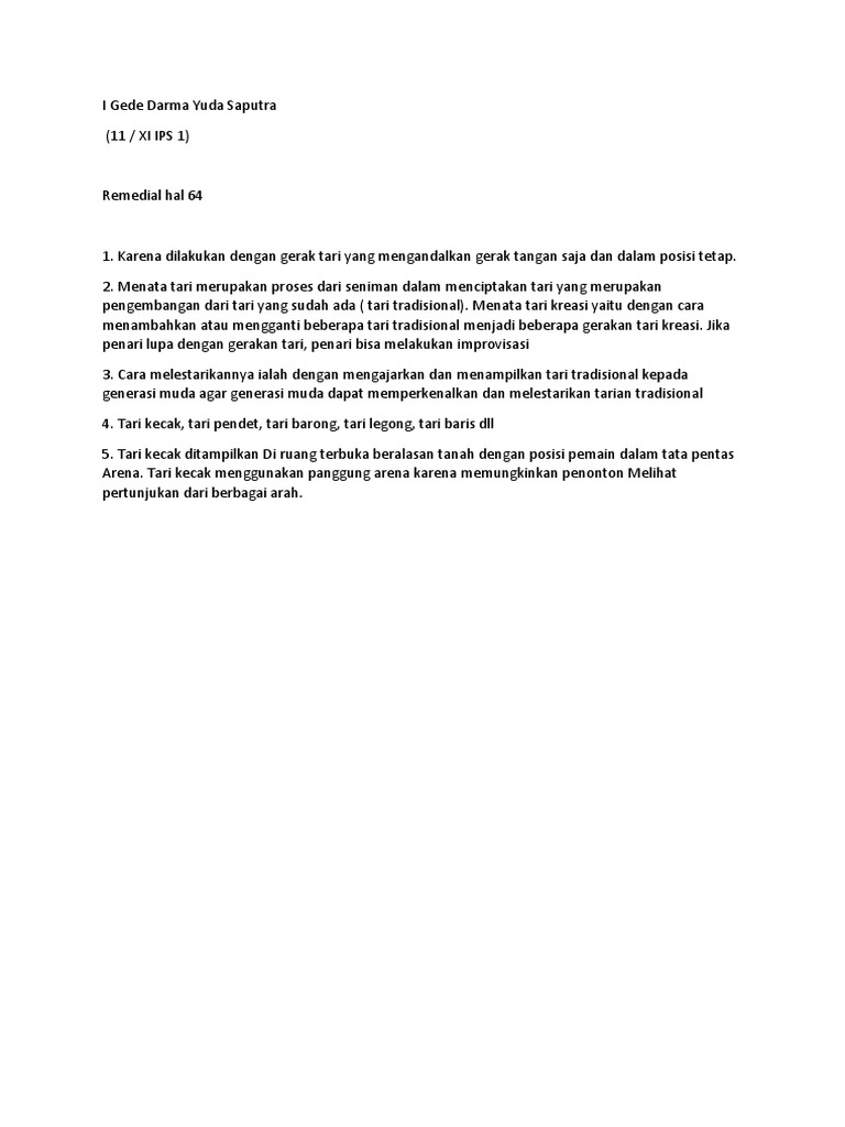 11 - I Gede Darma Yuda Saputra Senbud 8-2-2021 | PDF | Seni