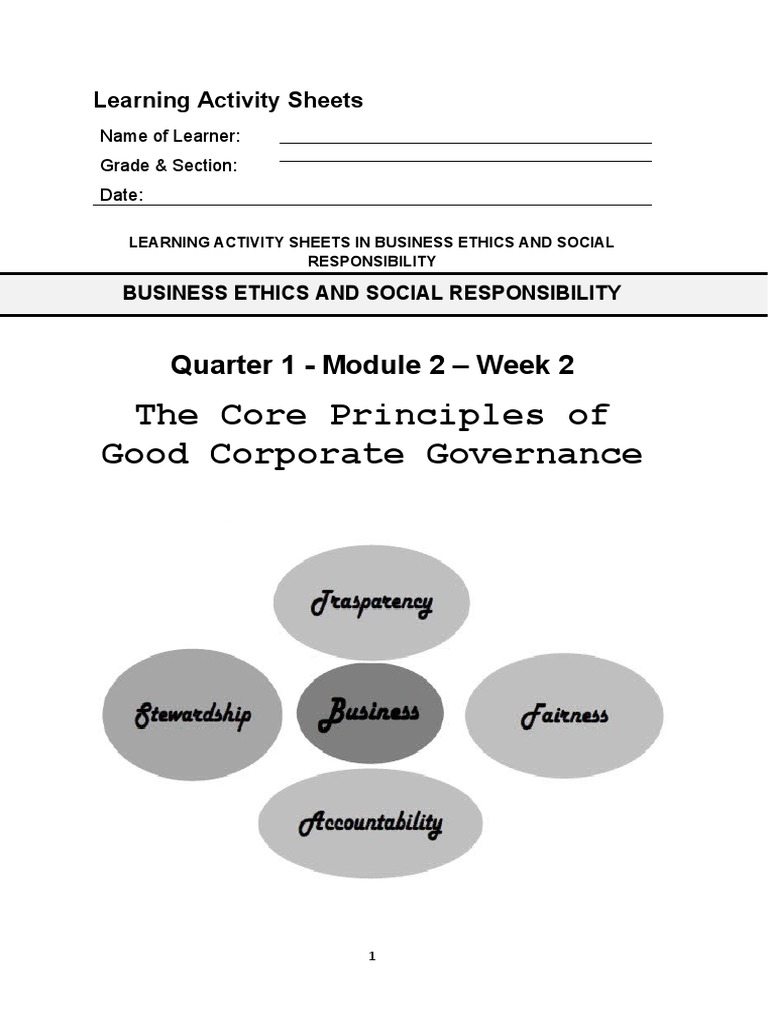 Q1 Business Ethics m2 w2 | PDF | Governance | Corporate Governance