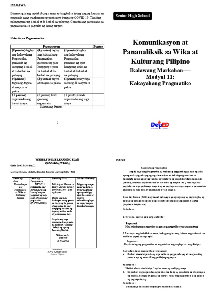 Komunikasyon 11 | PDF