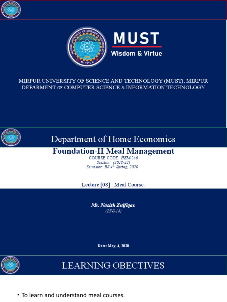 Mirpur University of Science and Technology (Must), Mirpur Deparment Computer Science ...