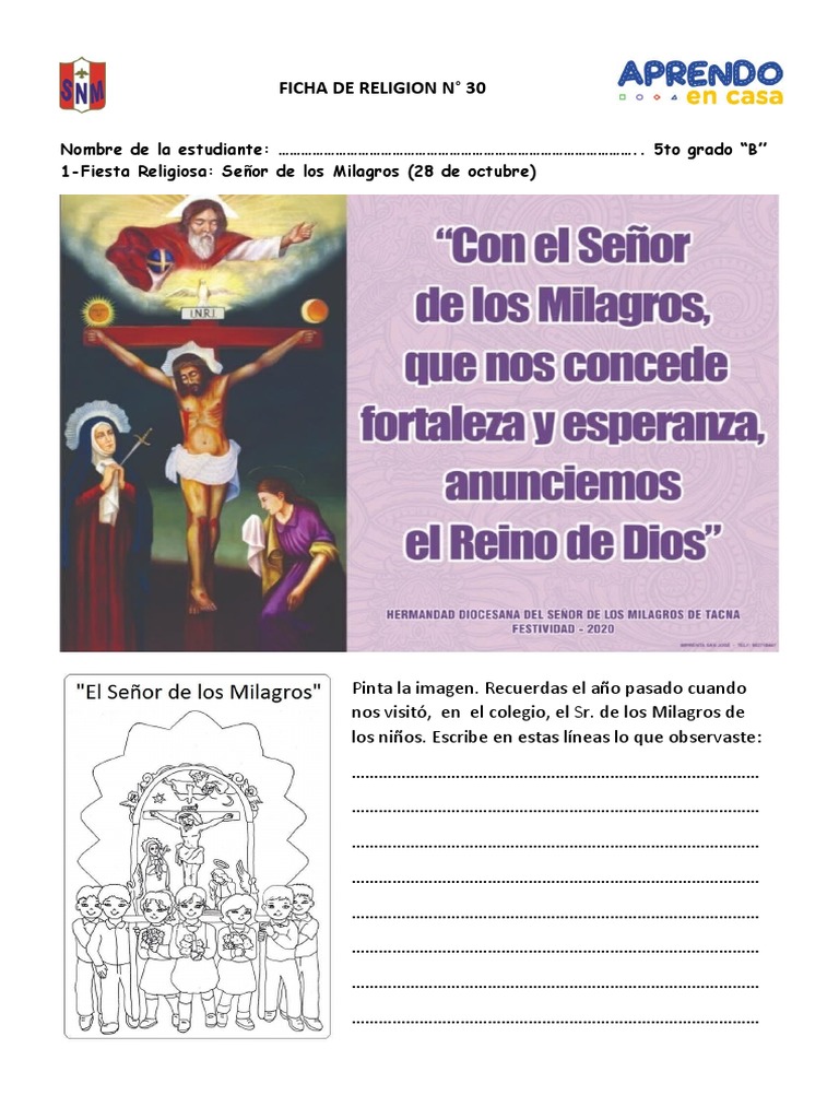 Ficha de Religion 30 | PDF
