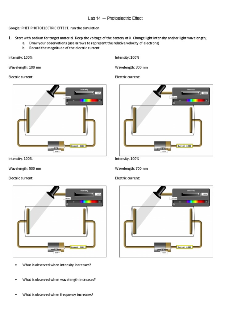 Lab 14 - Photoelectric Effect | PDF | Photoelectric Effect | Electronvolt