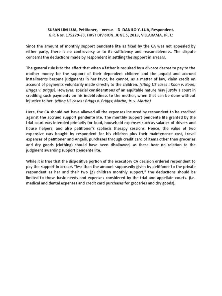 SUSAN LIM-LUA Vs DANILO Y. LUA | PDF