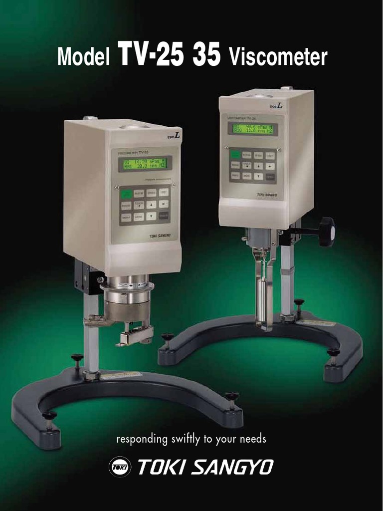 Viscometer Toki Sangyo - TV25 - 35 | PDF | Viscosity | Metrology