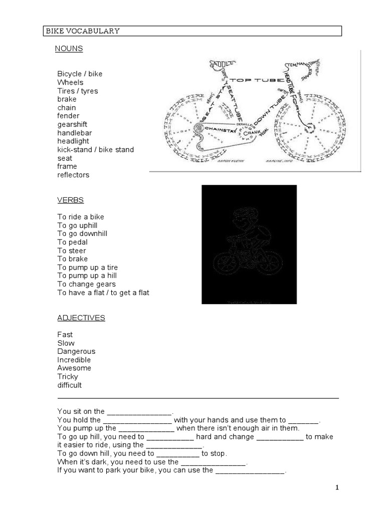 Bike Vocabulary | PDF