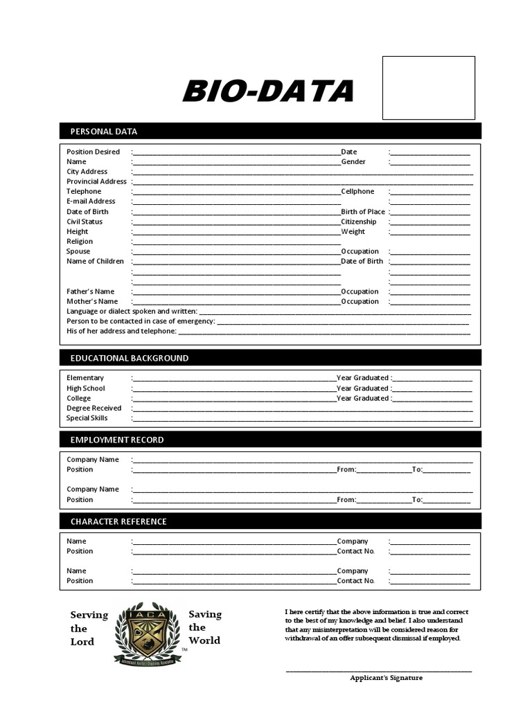 IACA Form | PDF | Affidavit