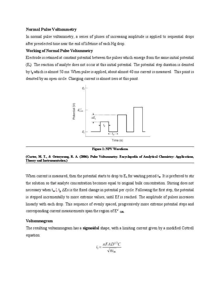 Working of Normal Pulse Voltammetry | PDF | Teaching Methods ...