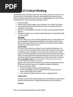 Learning Plan CNO | PDF | Critical Thinking | Nursing