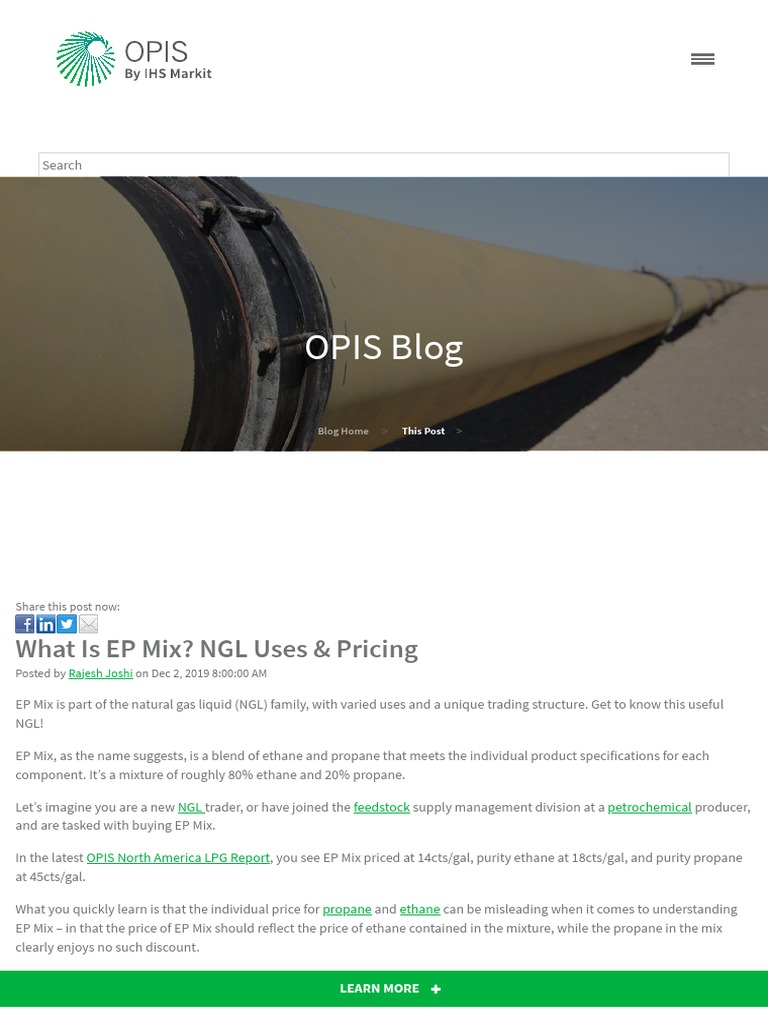 What Is EP Mix - NGL Uses & Pricing | PDF | Cracking (Chemistry ...