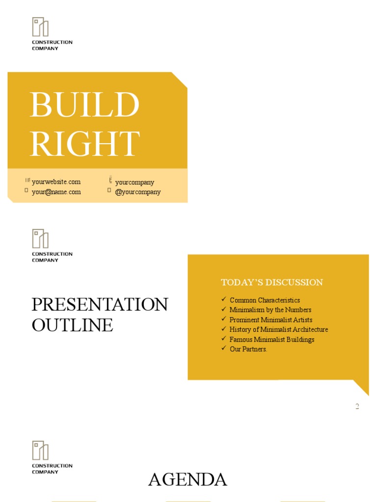 Construction Company Powerpoint Presentation Template Pdf Economies