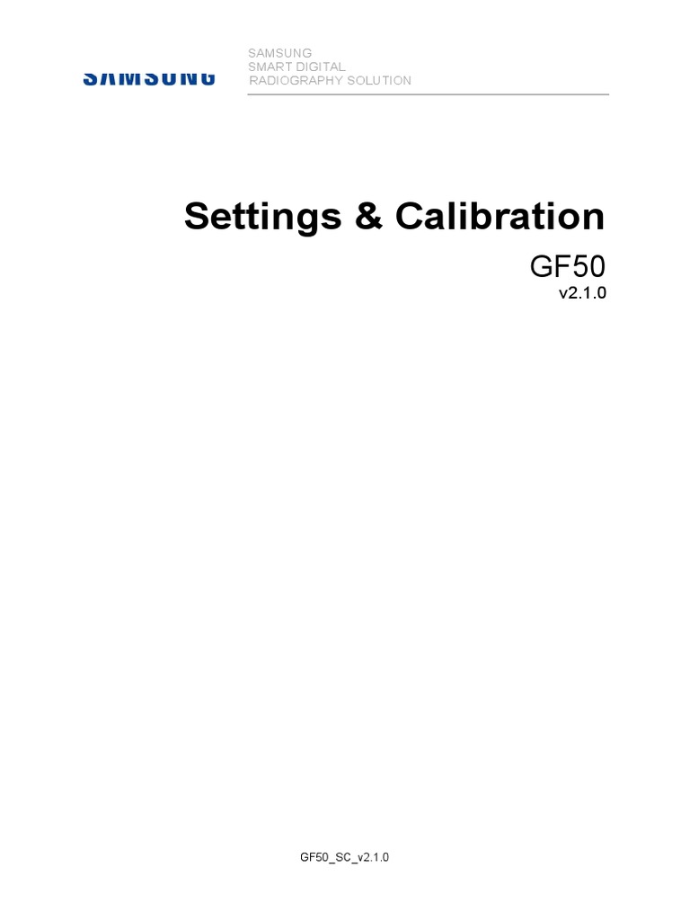 Samsung GF50 Calibration Guide | PDF | Calibration | Computing