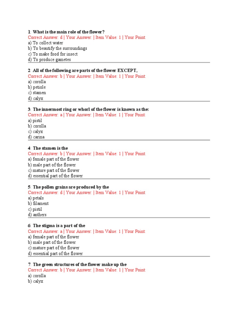 Soal Bunga | PDF | Flowers | Pollination