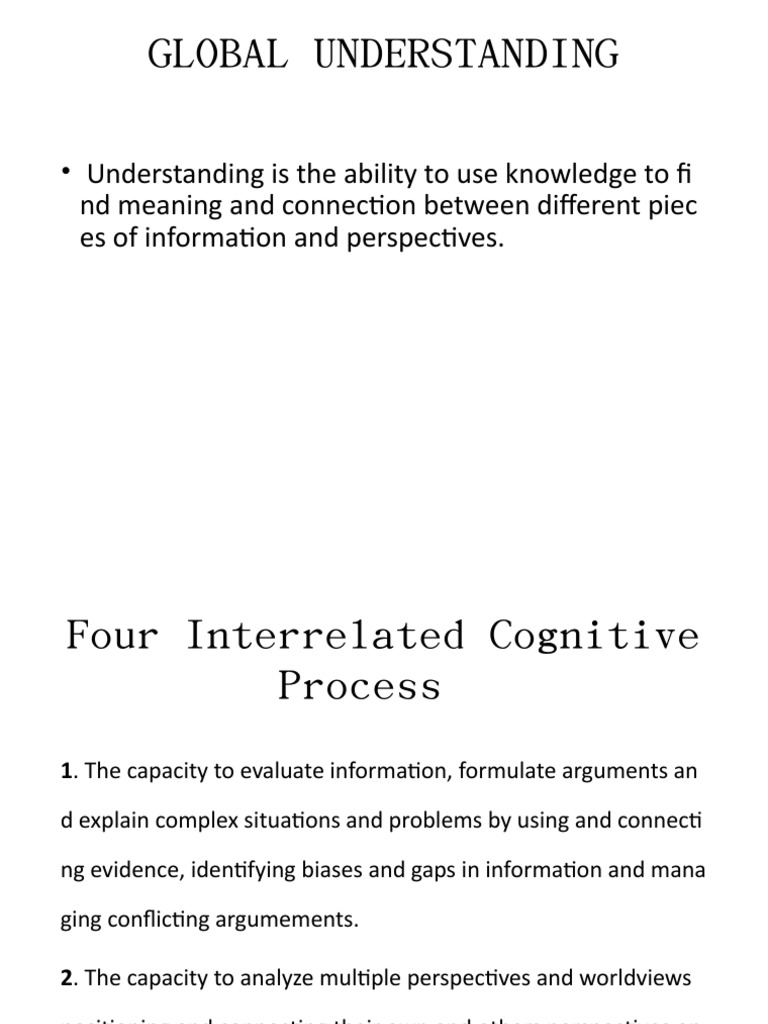 Global Understanding | PDF | Cross Cultural Communication | Curriculum