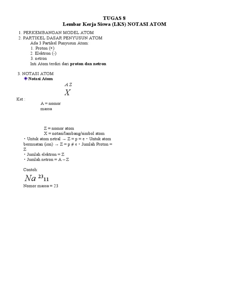 Panduan Notasi Atom dan Unsur | PDF