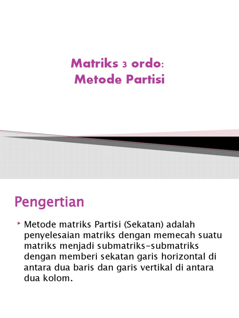 Matriks 3 Ordo Metode Partisi | PDF | Sports