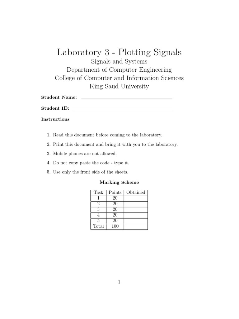 Laboratory 3 Plotting Signals Pdf Exponential Function Discrete Time And Continuous Time 