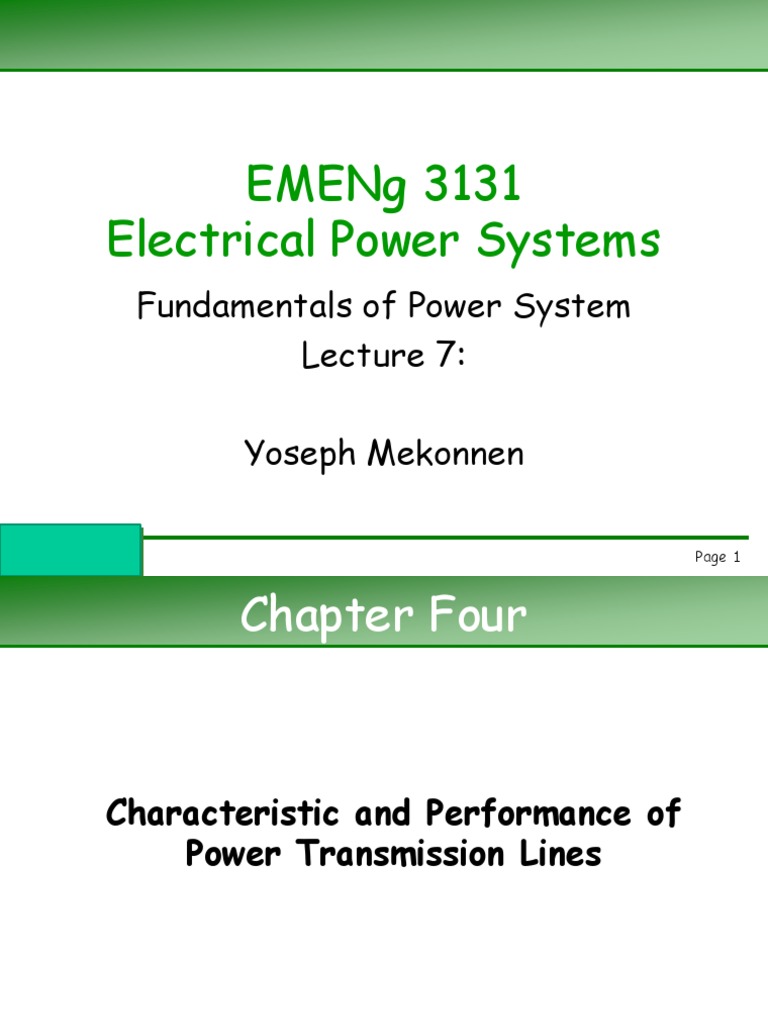 Characteristics and Performance of Power Transmission Lines ...