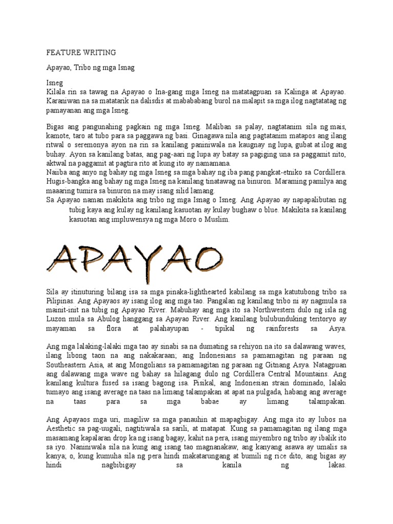 Apayao Tribe | PDF