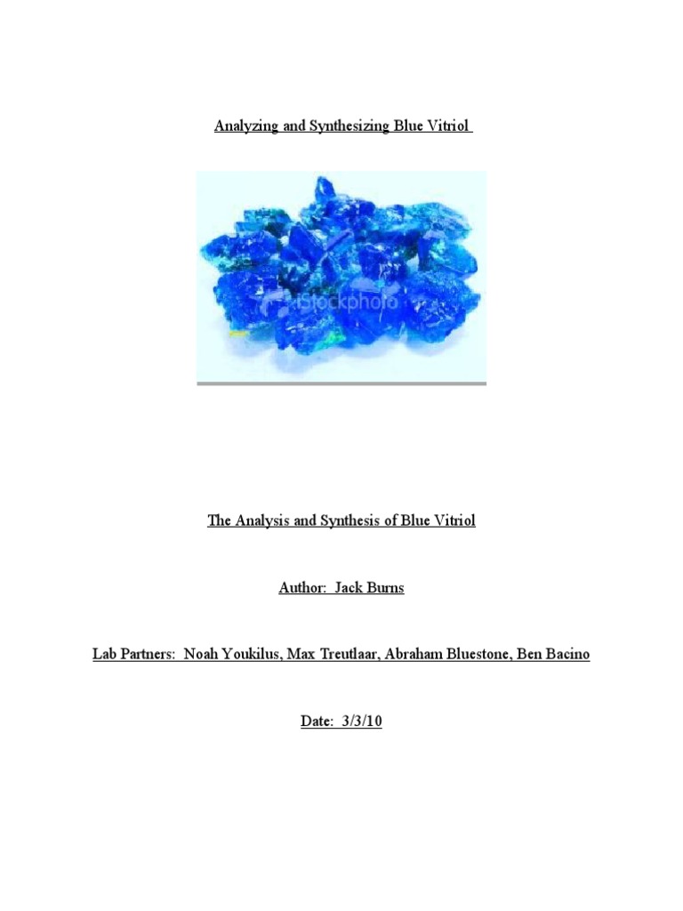 Analyzing Blue Vitriol Properties | PDF | Water | Liquids