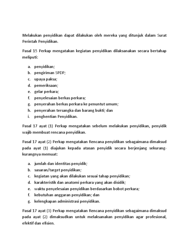 Surat Perintah Penyidikan (Sprindik) | PDF