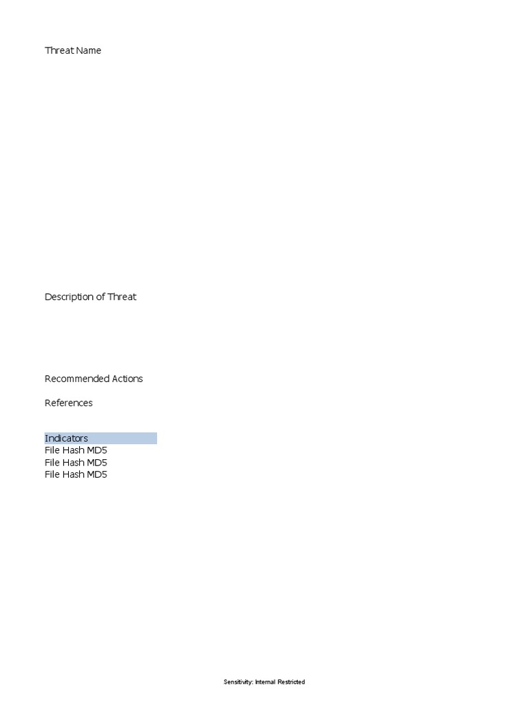 Threat Name: Sensitivity: Internal Restricted | PDF