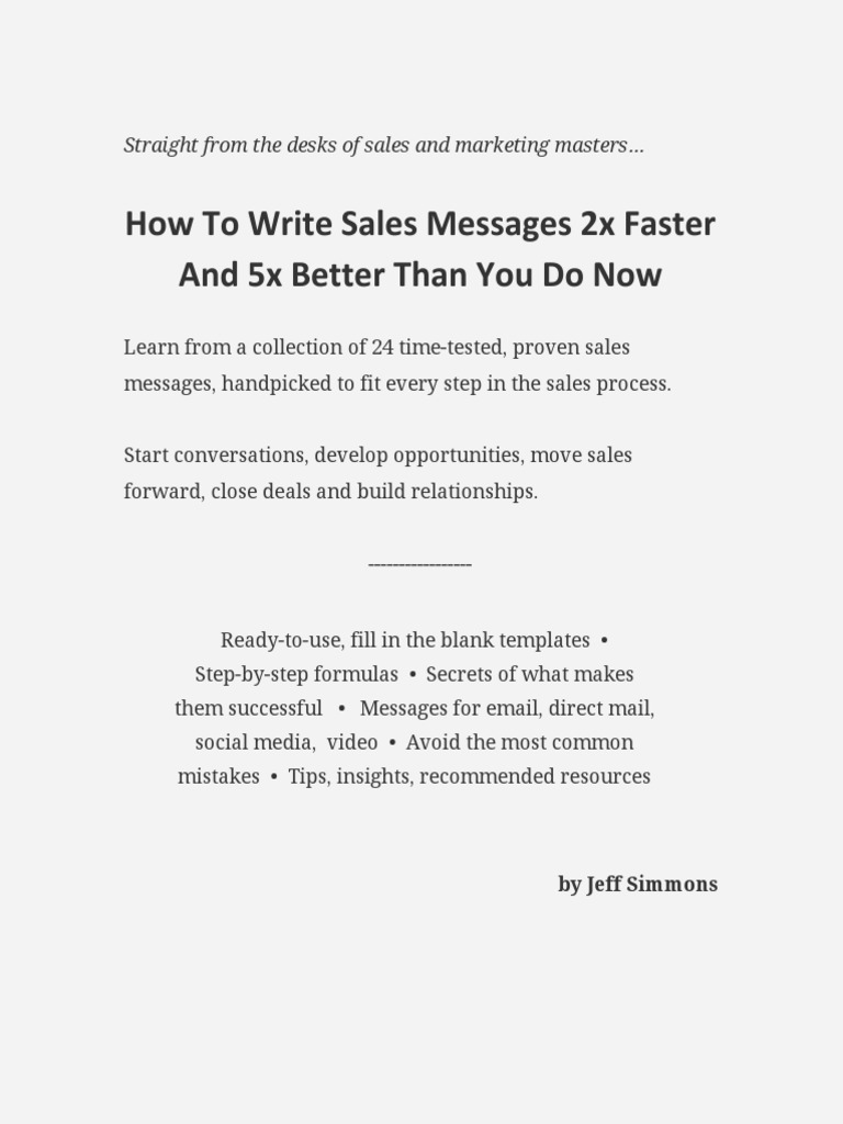 How To Write Sales Messages 2x Faster and 5x Better Than You Do Now ...