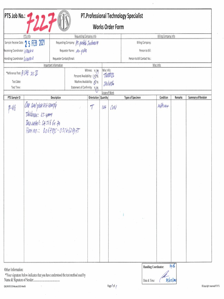 JN - Wo 7227 - Pt. Profab Indonesia | PDF
