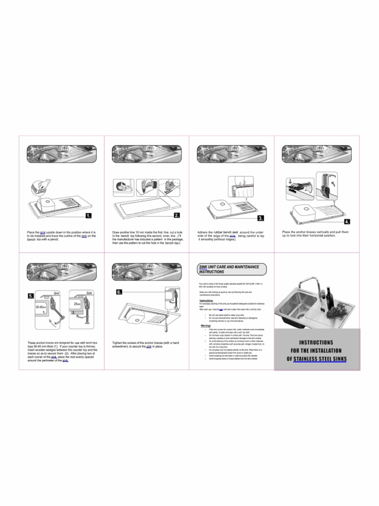 1 Stainless Steel Inset Sink Installation Guide | Download Free PDF ...