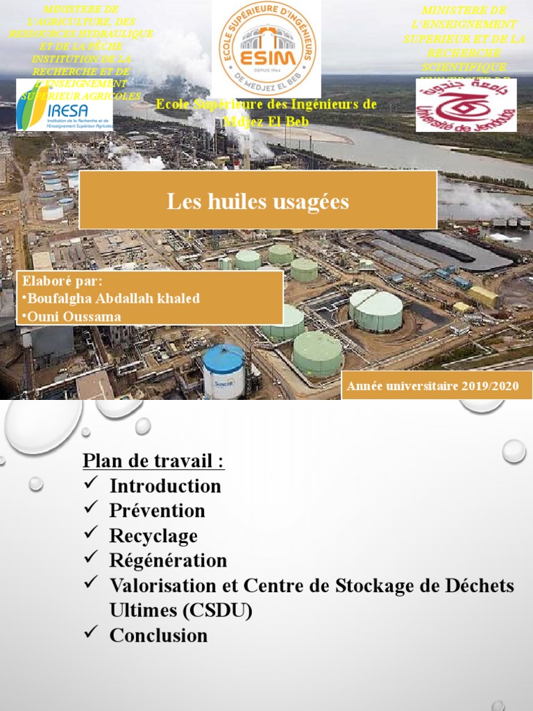 Recyclage et Valorisation des Huiles Usagées | PDF | Distillation | Déchets