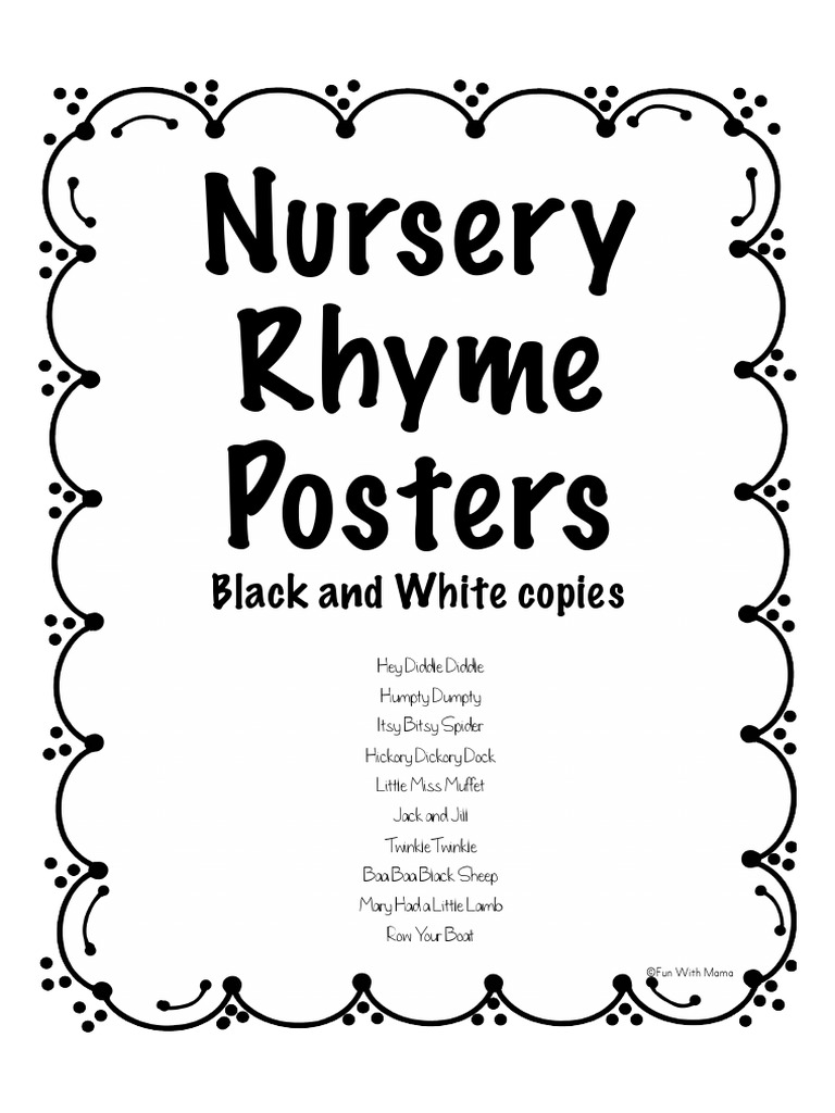 Nursery Rhymes Printables | PDF | Folk Songs | Children's Songs