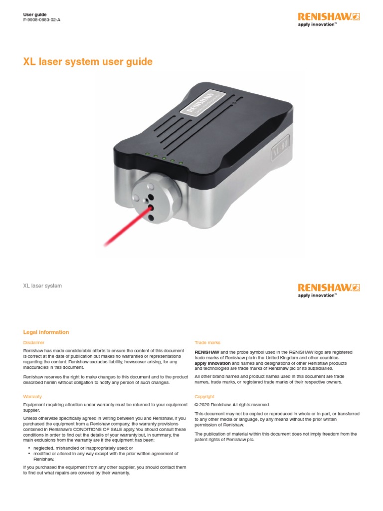Renishaw XL-80 User Guide EN | PDF | Mirror | Rotation Around A Fixed Axis