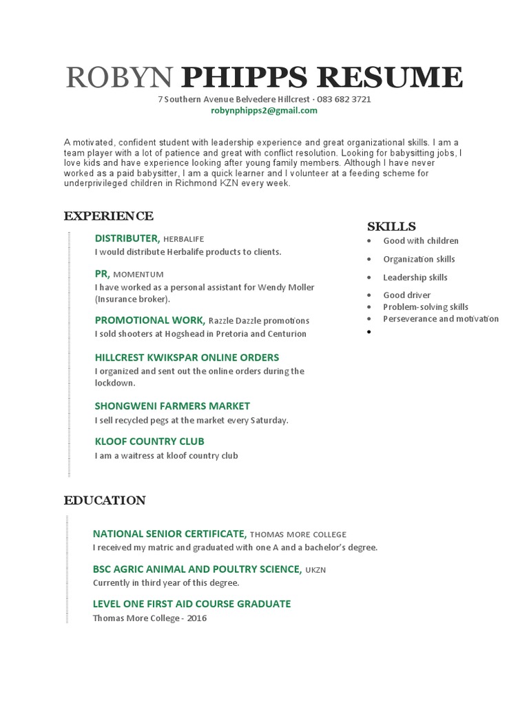 Robyn Phipps CV | PDF | Career & Growth