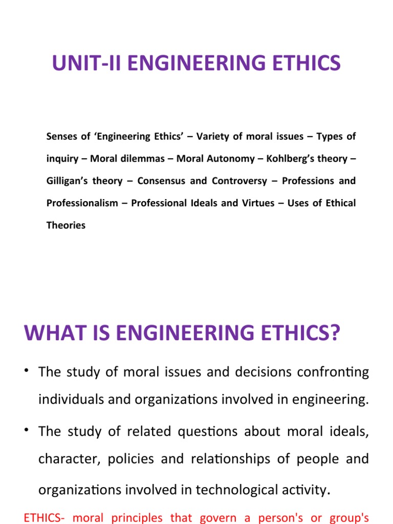 Unit-Ii Engineering Ethics | PDF | Morality | Autonomy