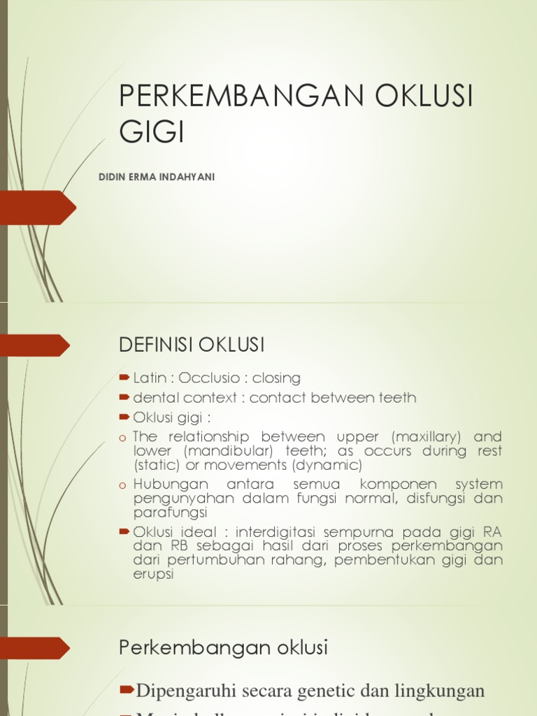 Perkembangan Oklusi Gigi Anak | PDF