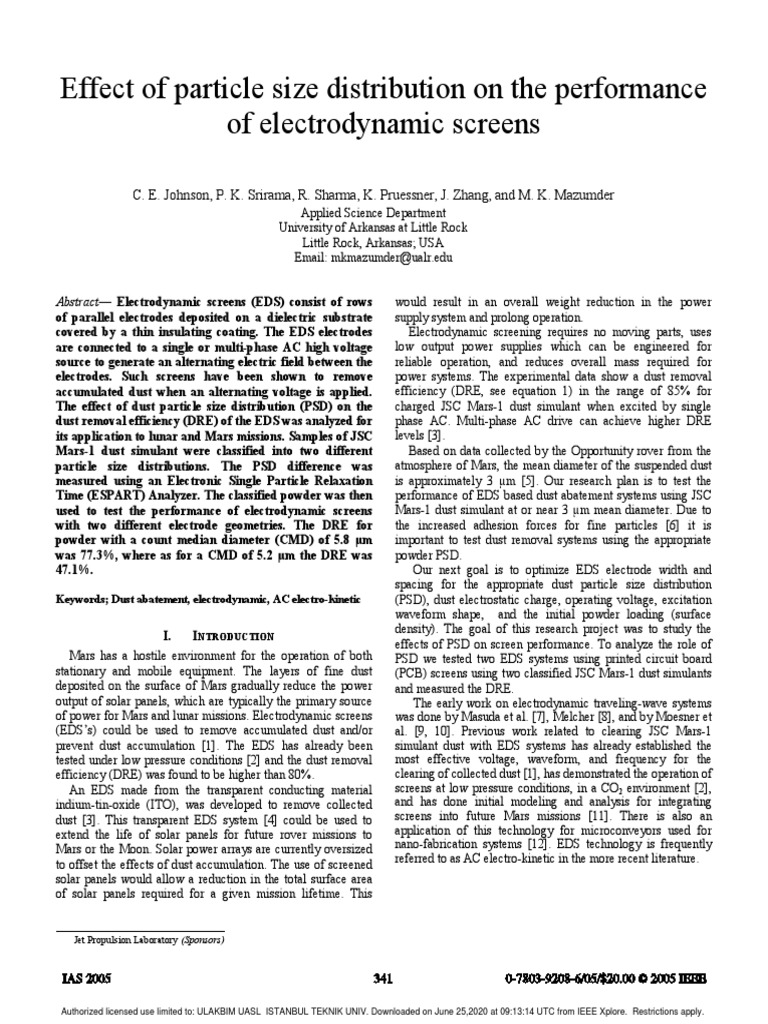 Effect of Particle Size Distribution On The Performance of ...