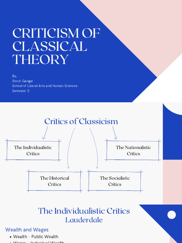 Criticism of Classical Theory | PDF | Capitalism | Labour Economics
