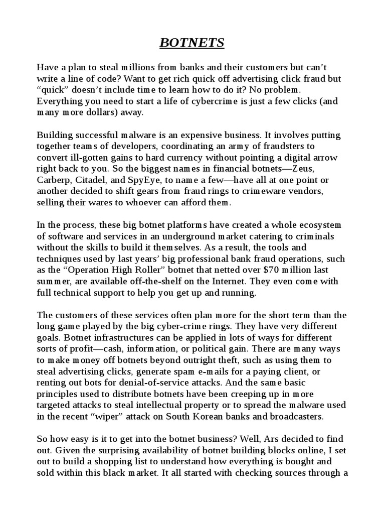 Build Your Own Botnet (CRAX - Pro) | PDF