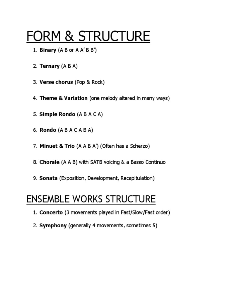 FORM in Music Overview | PDF