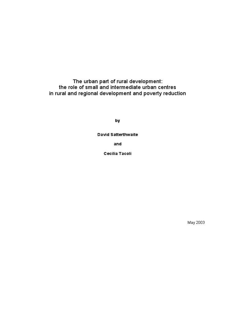 Rururb wp09 | PDF | Urbanization | Poverty Reduction