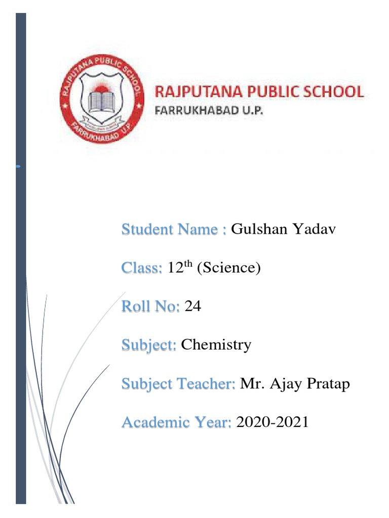 Student Name: Class: Roll No: Subject: Subject Teacher: Academic Year | PDF