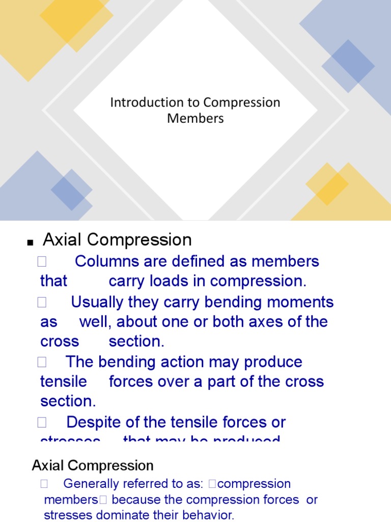 Lec 3 - Intro To Compression Members | PDF | Buckling | Bending