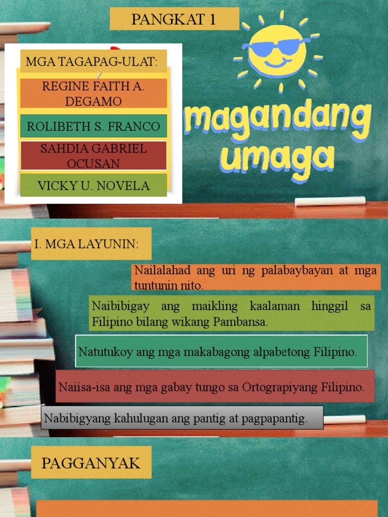 Pangkat 1. Ortograpiyang Filipino | PDF