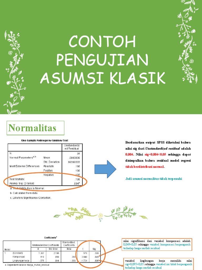 56 - Contoh Pengujian Asumsi Klasik | PDF